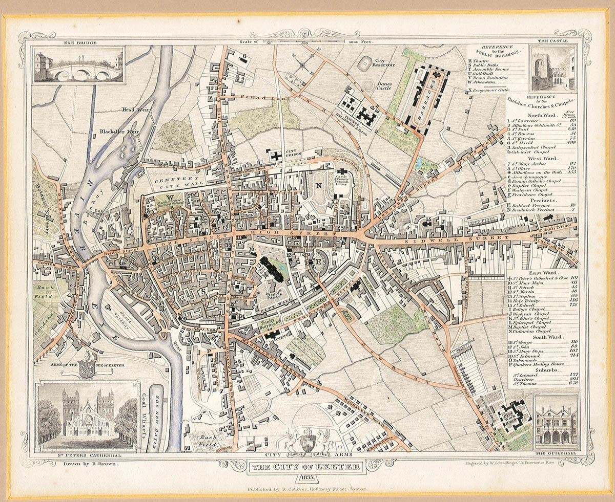City of Exeter 1835 - Pollards Print