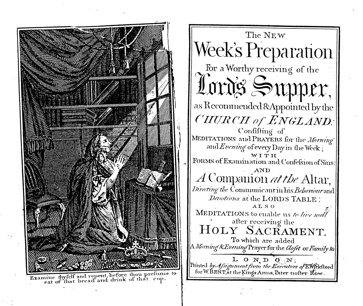 Meditation/prayer book, published 1786 with listing of children of ...