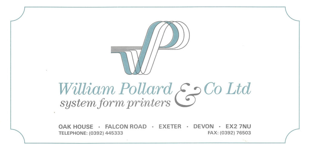 Pollards logo in the 1990s emphasised rotary form. - Pollards Print