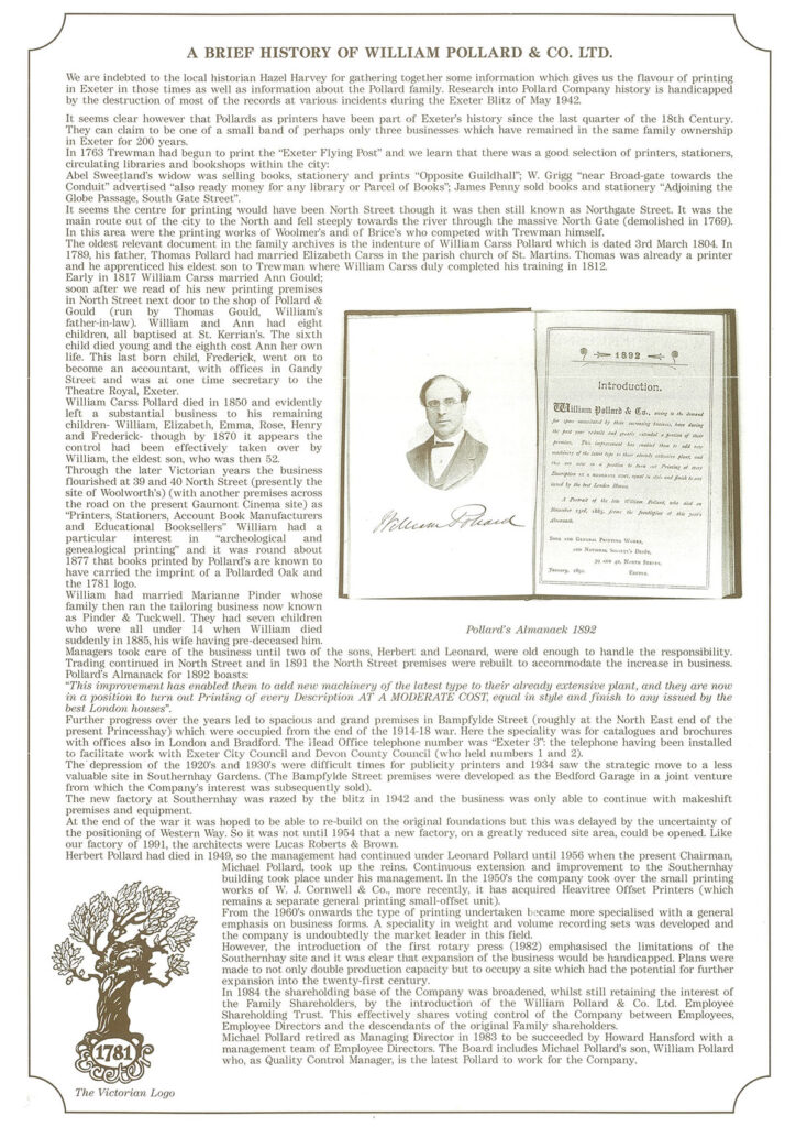 Pollards logo in the 1990s emphasised rotary form production - Pollards ...