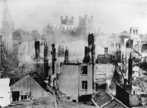 The Exeter blitz left the city in ruins. - Pollards Print